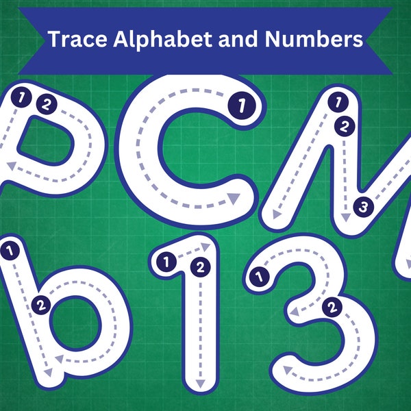 Alphabet and Number Tracing Sheets - Etsy
