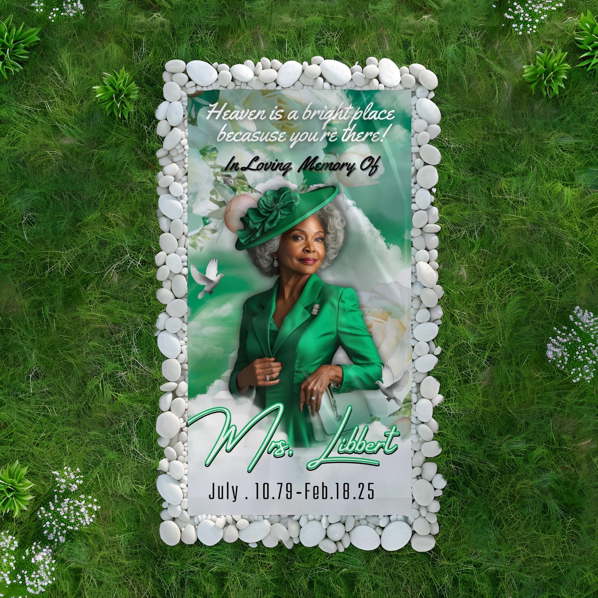 Customizable Memorial Grave Blanket Template | DIY Funeral Tribute ...