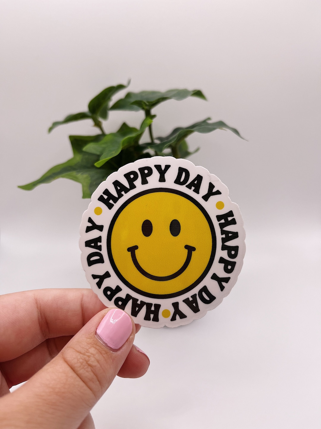 Happy Day Smiley Face Sticker - Etsy