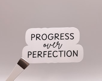 Progress Over Perfection Decal | Motivational Decor | Vinyl Wall ...