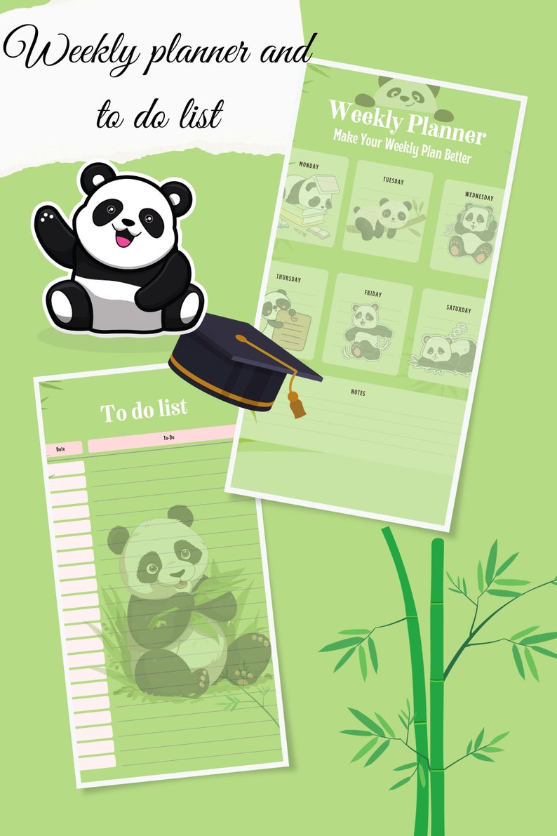 Panda Themed to Do List and Weekly Planner - Etsy
