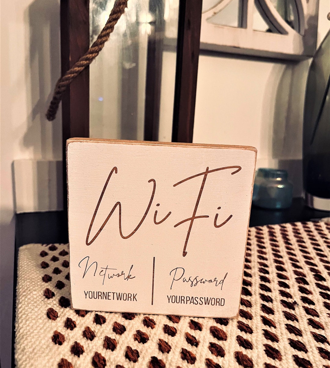Wifi Network & Password Sign, Wifi Sign, Wifi Shelf Sitter, Guest Decor ...