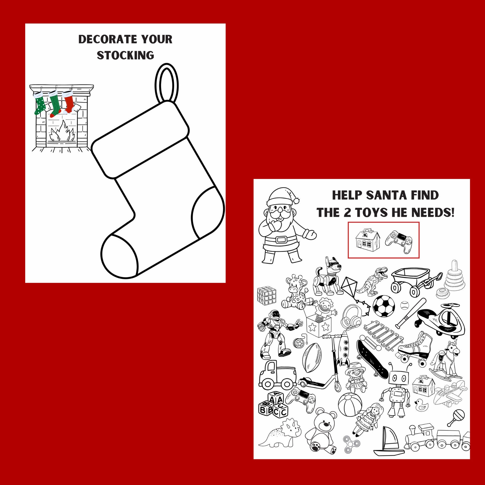 25 Christmas Worksheets for Kids: Coloring Pages, Activities Instant ...