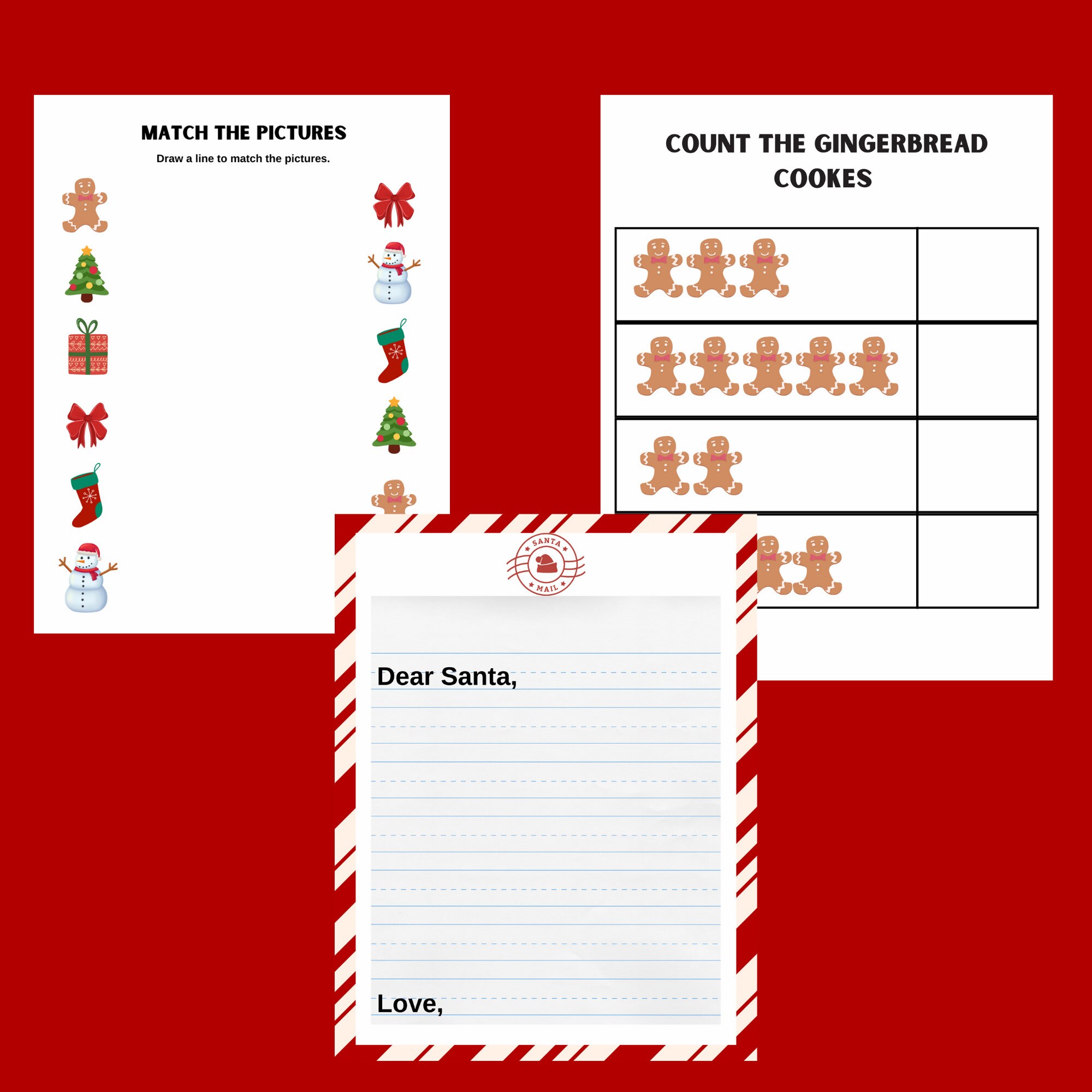 25 Christmas Worksheets for Kids: Coloring Pages, Activities Instant ...