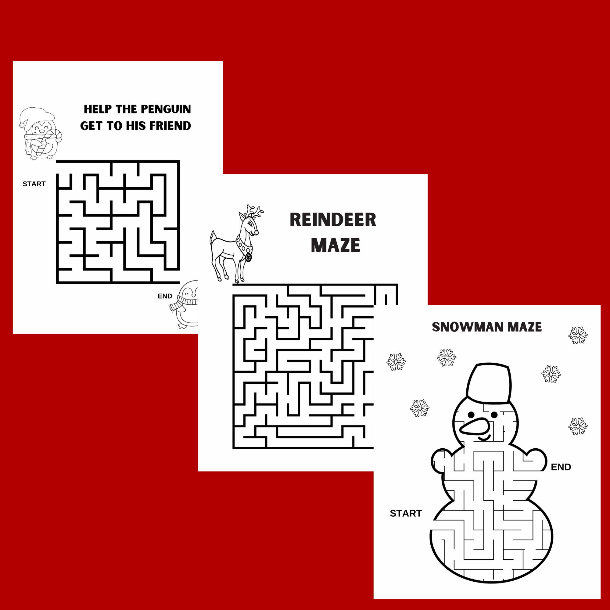 25 Christmas Worksheets for Kids: Coloring Pages, Activities Instant ...