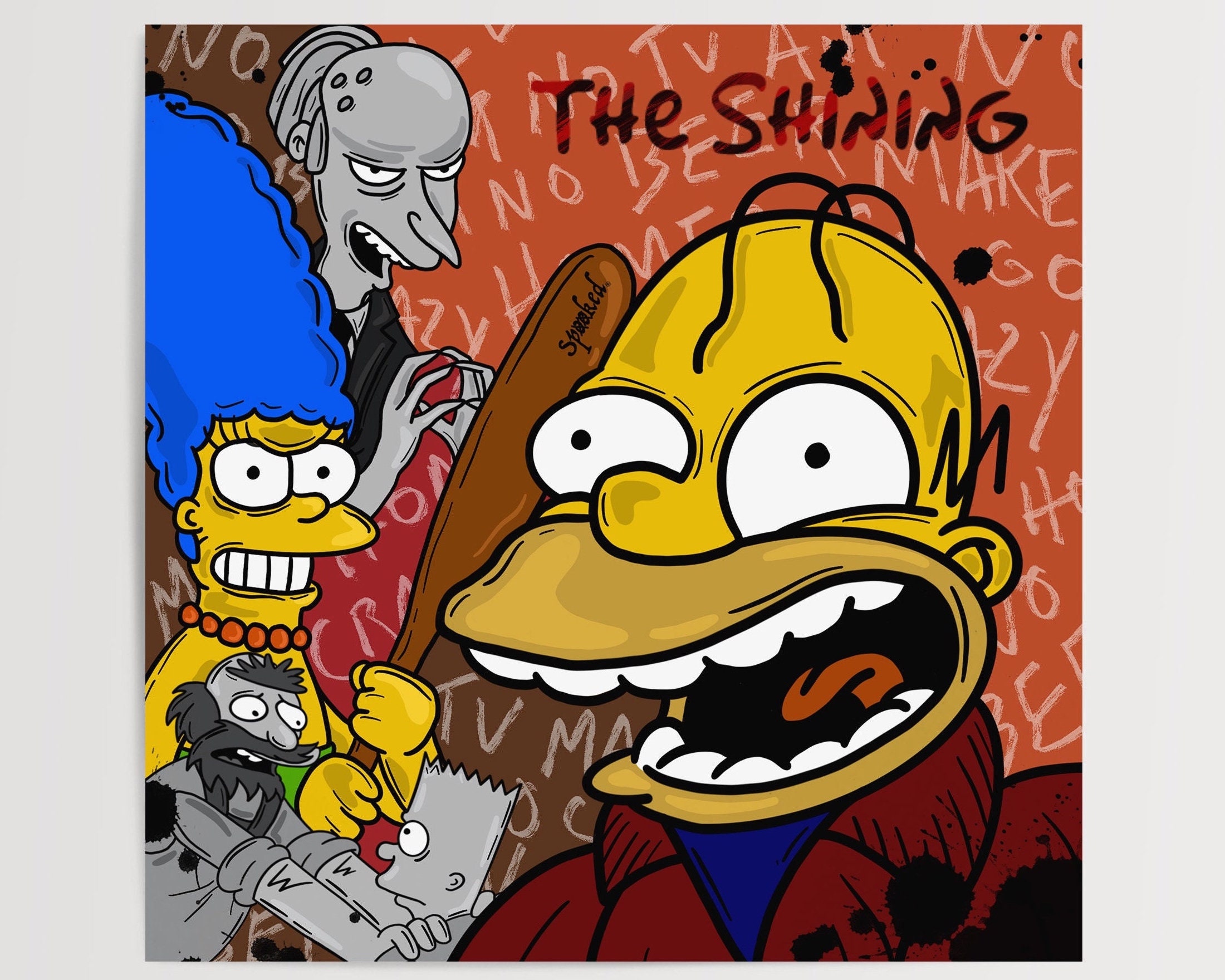 The Simpsons Art Print | the Shining | Movie Prints | Wall Art | Horror ...