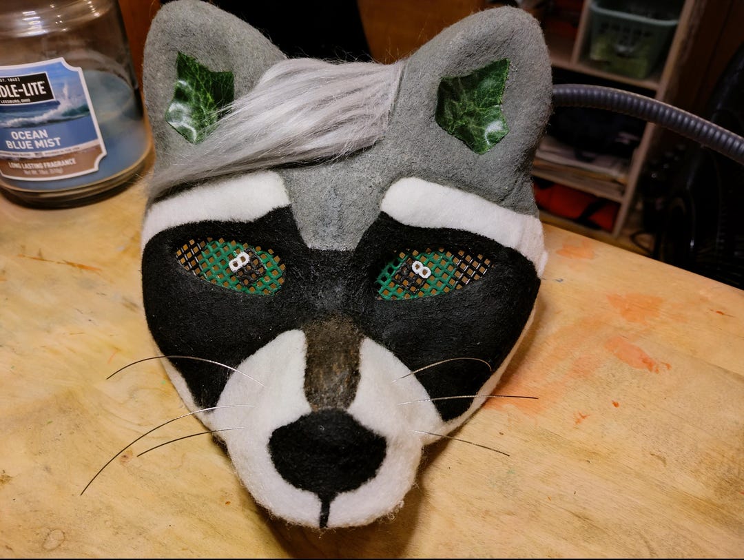Therian Raccoon Mask With Leaf Ears - Etsy