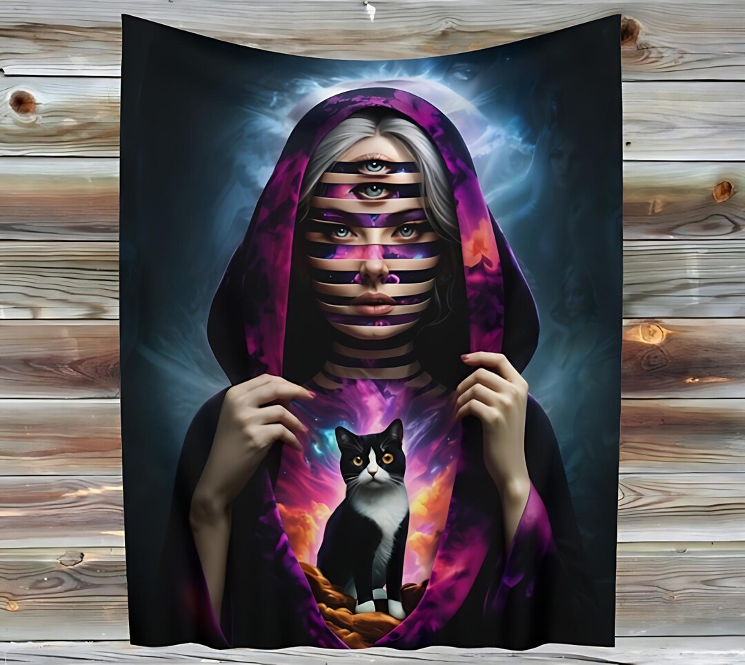 Surreal Kitty Tapestry - Surreal Fantasy Wall Hanging Art - Etsy