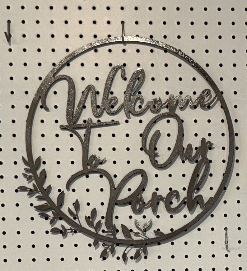 Welcome to Our Porch Wall Hanging Metal Wreath - Etsy