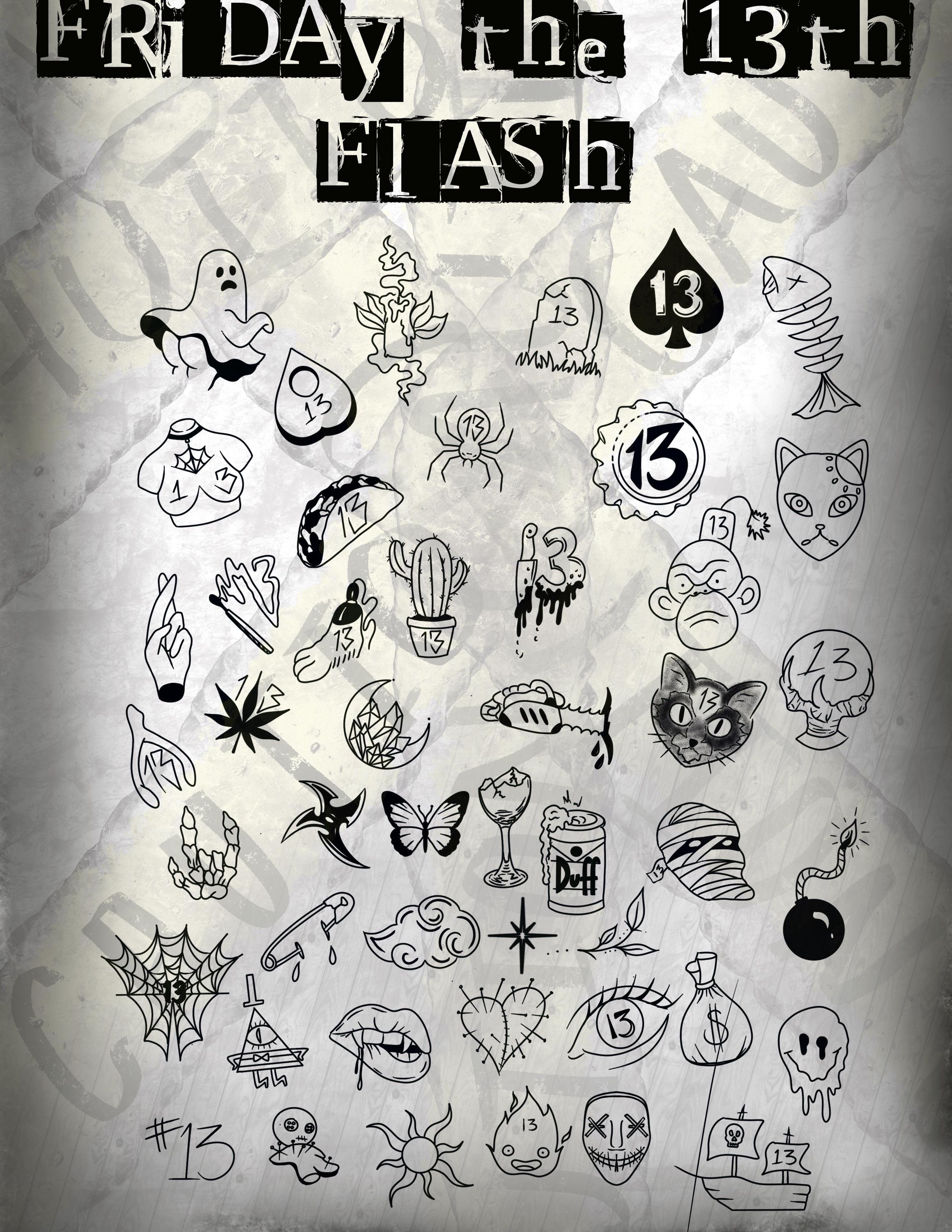 Friday the 13th Flash Tattoo Procreate STAMPS - Etsy