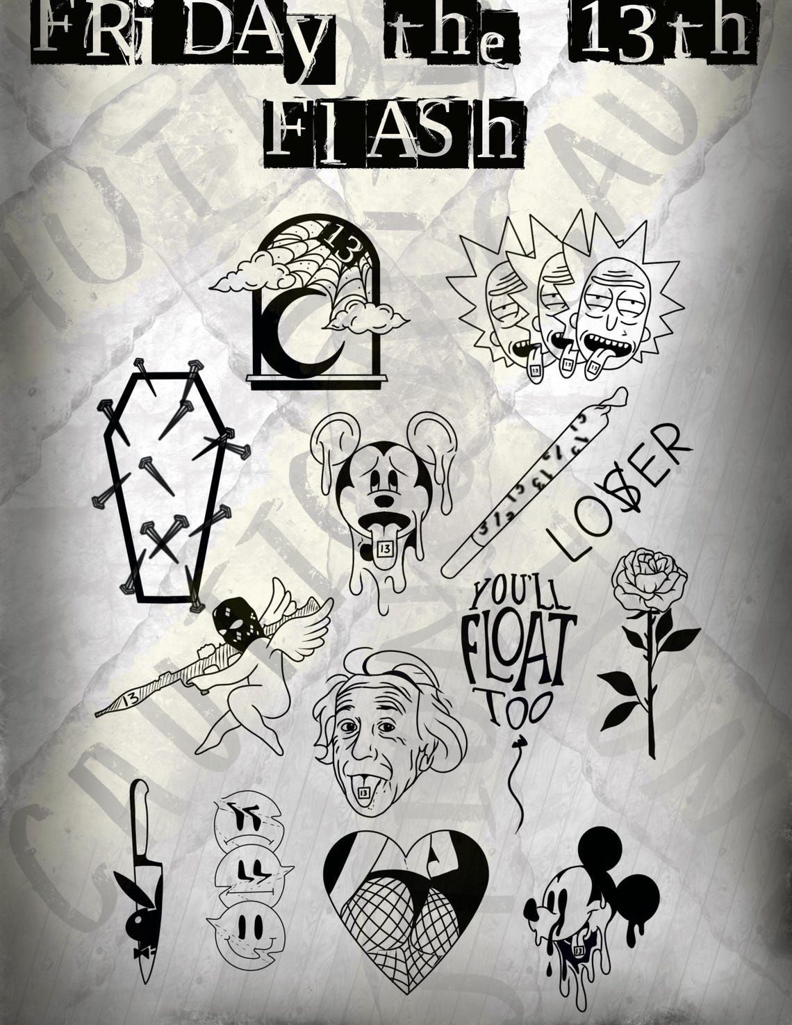 Friday the 13th Flash Tattoo Procreate STAMPS - Etsy