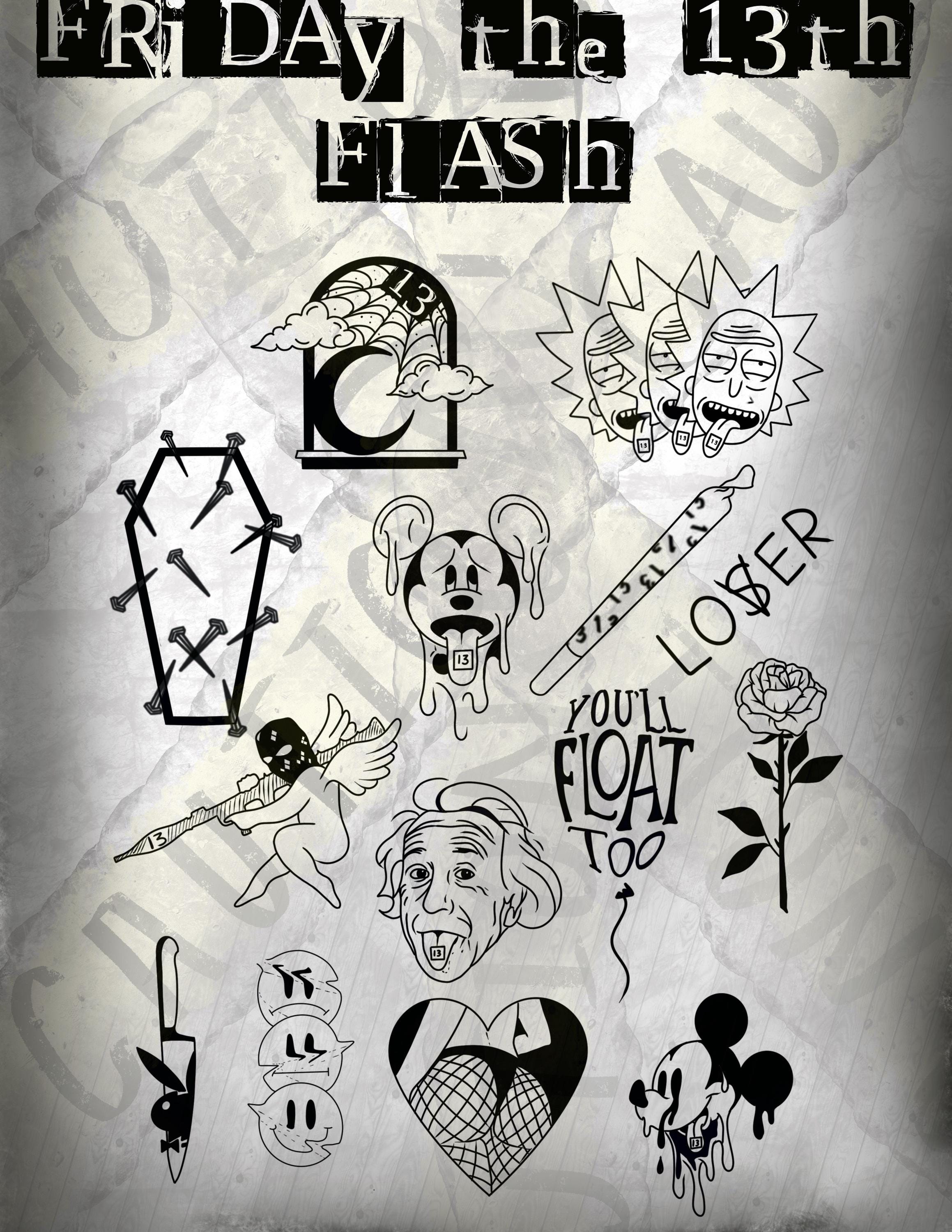 Friday the 13th Flash Tattoo Procreate STAMPS - Etsy