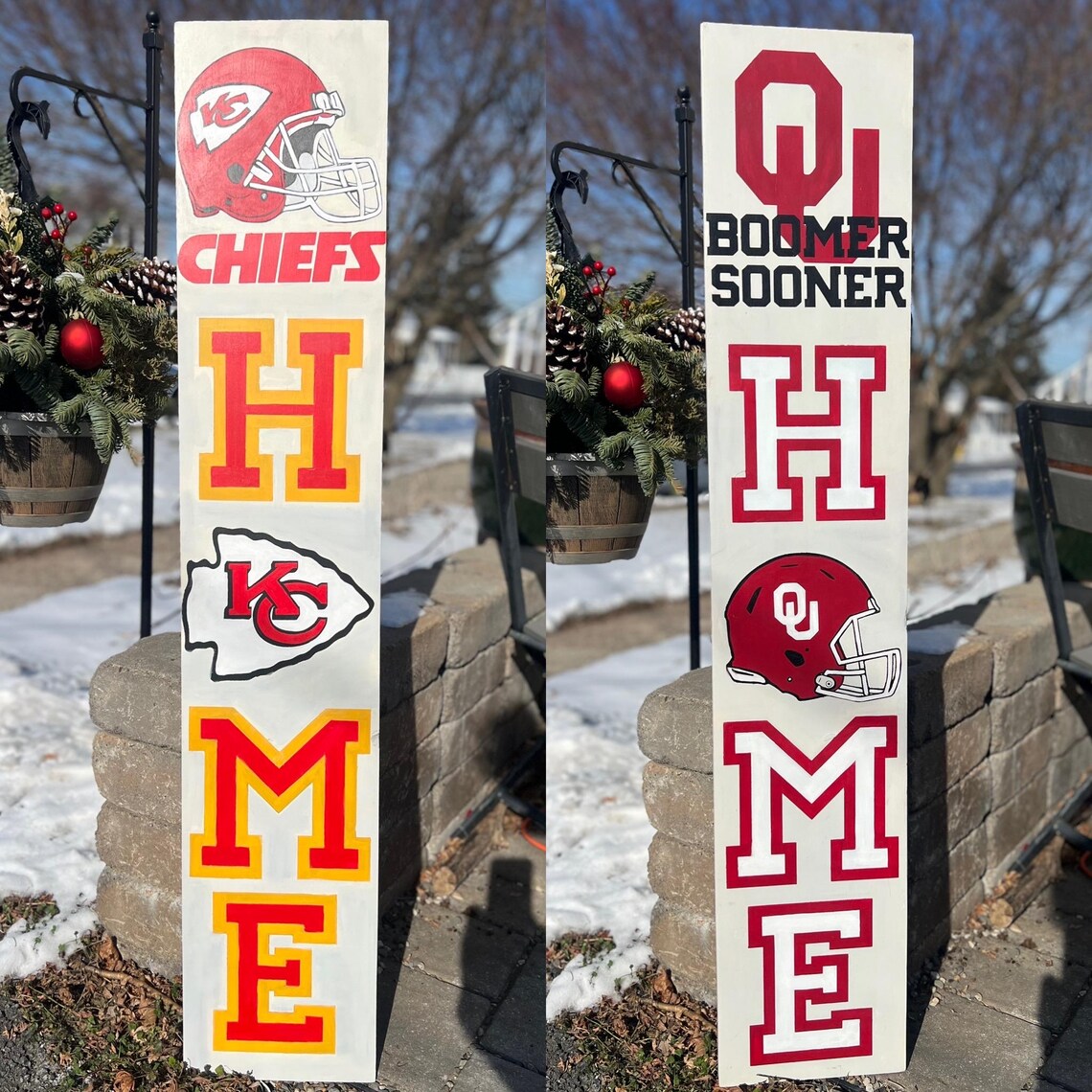 Hand-painted Sports Team Porch Sign, Vertical: Personalized Game Day ...