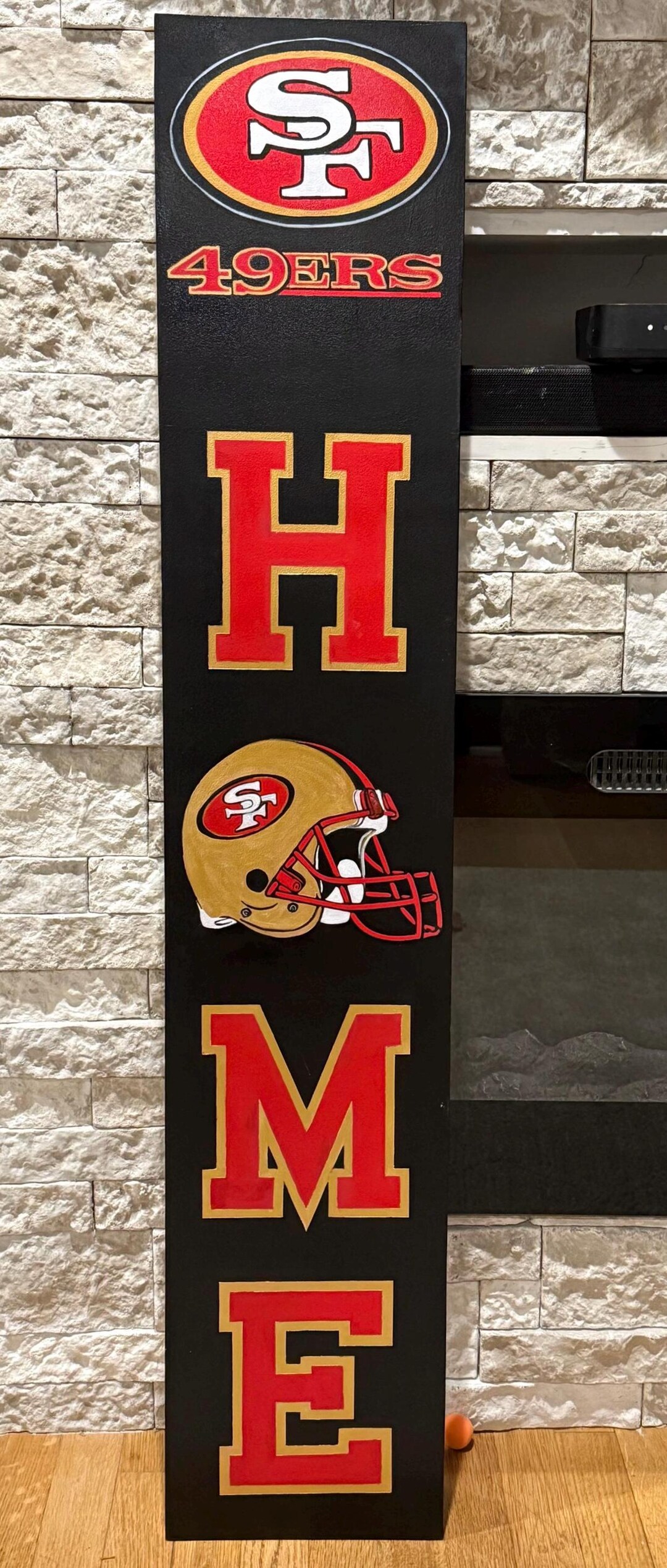 Home Porch Leaner Sign, Duel-sided Sports Teams- 4ft Solid Pine, Hand ...