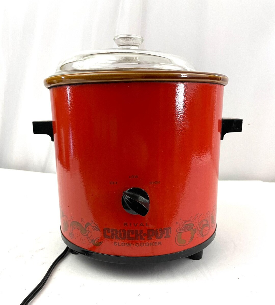 VTG Rival Crock Pot Red Flame Orange Slow Cooker 3.5 Qt Retro Model ...