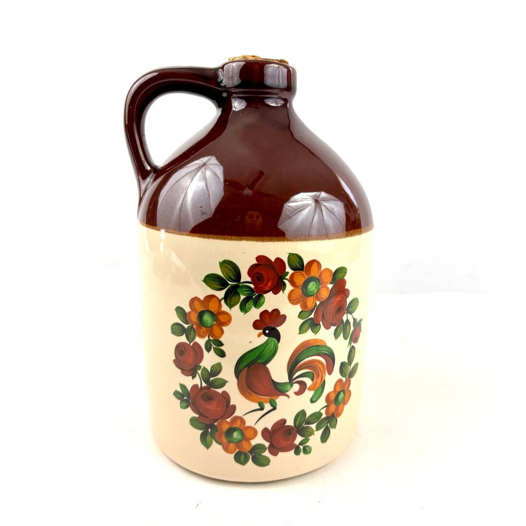 VTG Stoneware Jug Handle - Rooster Design Rustic Farmhouse Decor - Etsy ...