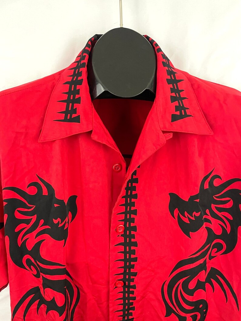 VTG Dragonfly Roadhouse Dragon Bones Button Down Shirt LARGE Single ...
