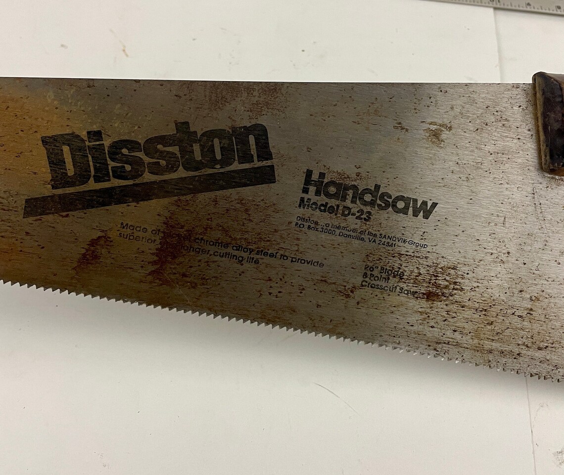 VTG Disston D-23 Crosscut Handsaw Wheat Pattern 8 Point 26” Inch Saw ...