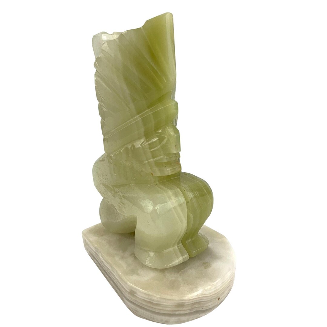 VTG Carved Green Onyx Heavy Aztec Figure Bookend 6" Tall - Etsy