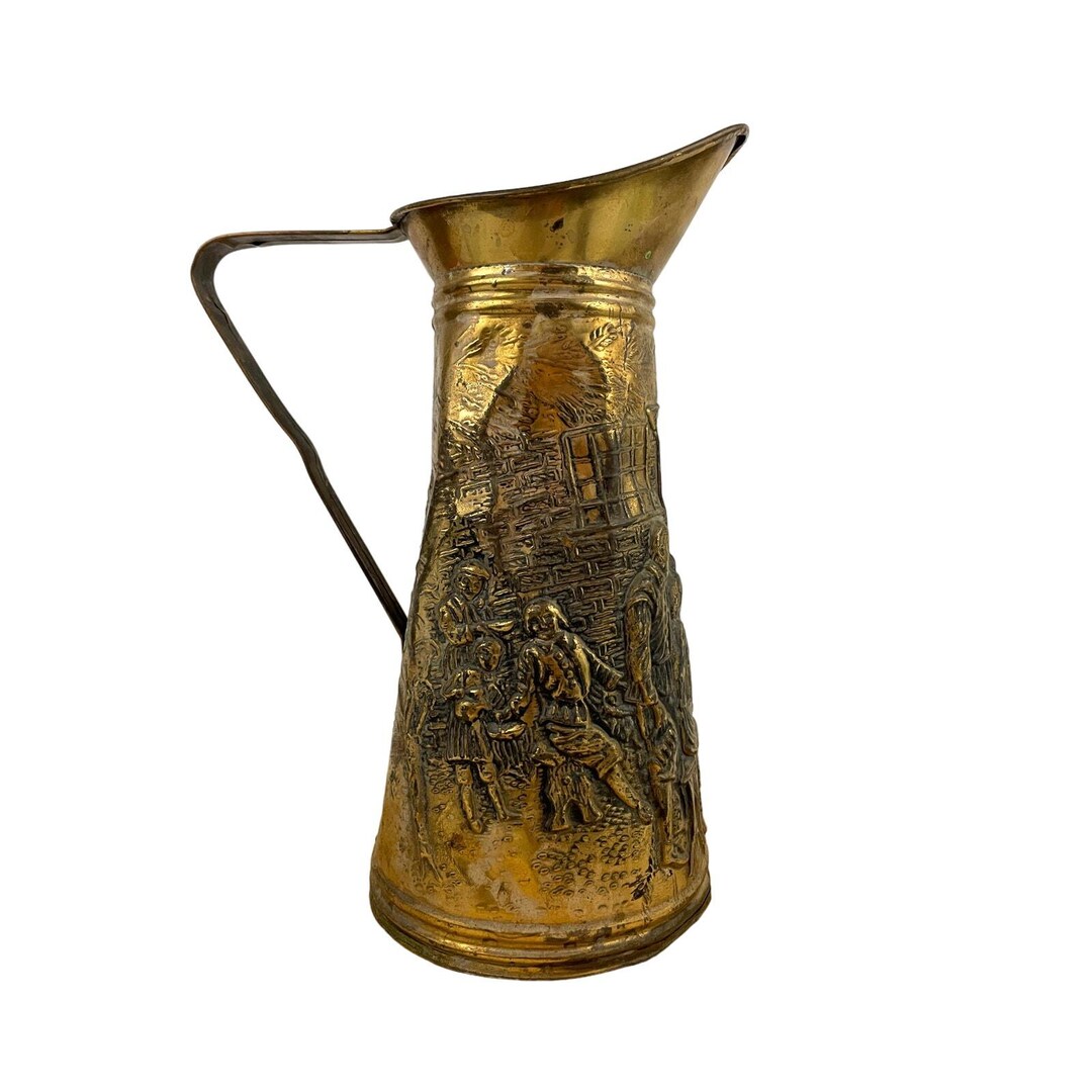 Antique ELPEC England Embossed Brass Decorative Pitcher Stamped - Etsy