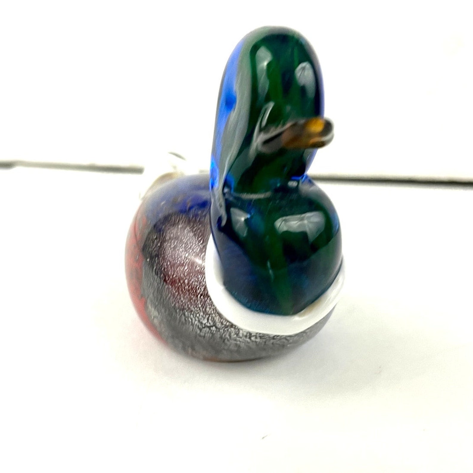 VTG Hand Blown Murano Glass Duck Paperweight Sparkle - Etsy
