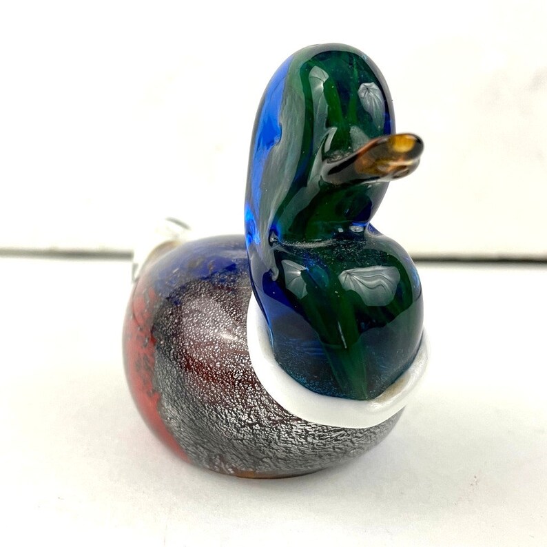 VTG Hand Blown Murano Glass Duck Paperweight Sparkle - Etsy