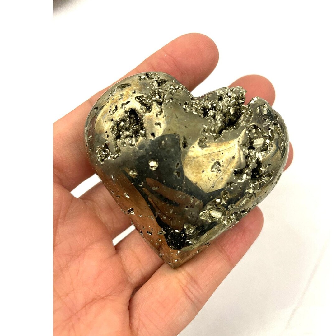 2.34 Iron Pyrite Geode Cluster Heart Crystal Fools Gold 188g - Etsy