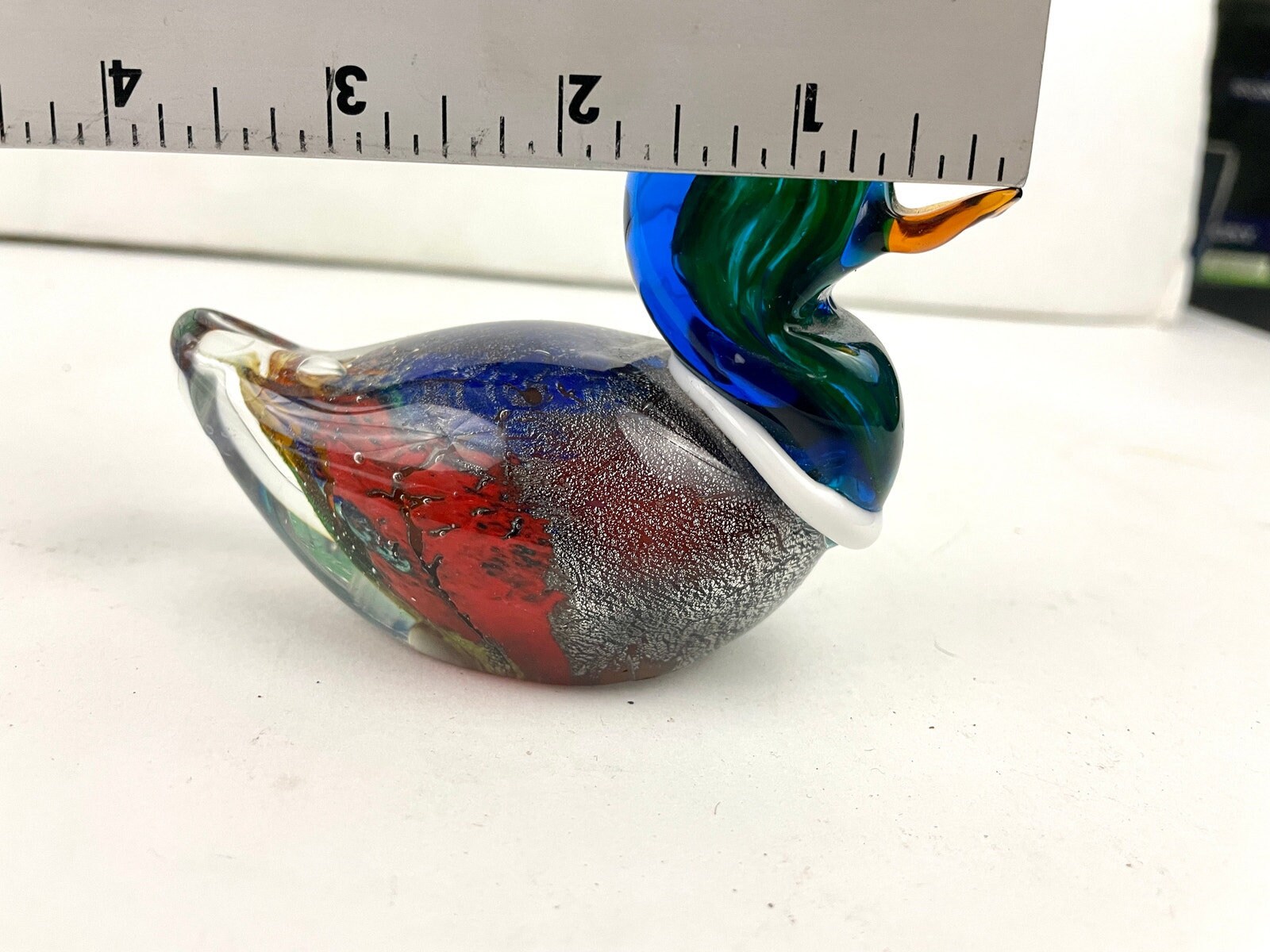 VTG Hand Blown Murano Glass Duck Paperweight Sparkle - Etsy