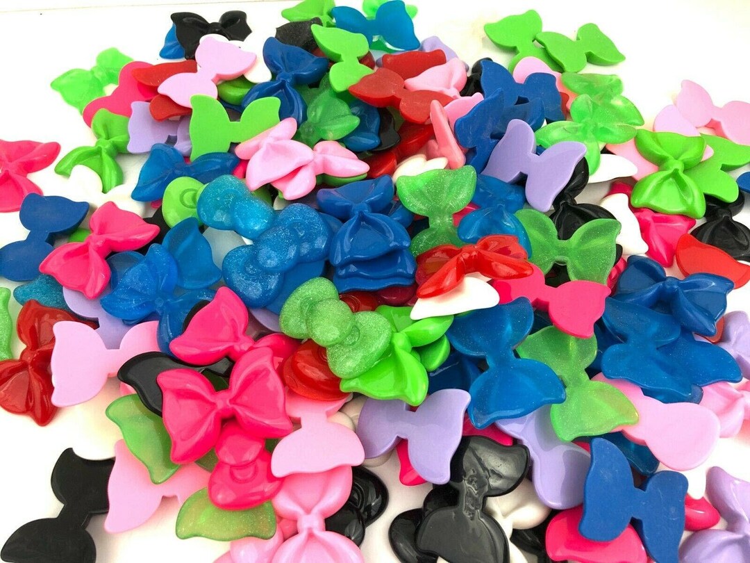 30 Pc Resin Large Bows 2" Glitter Kawaii Resin Flatbacks Craft Supplies ...