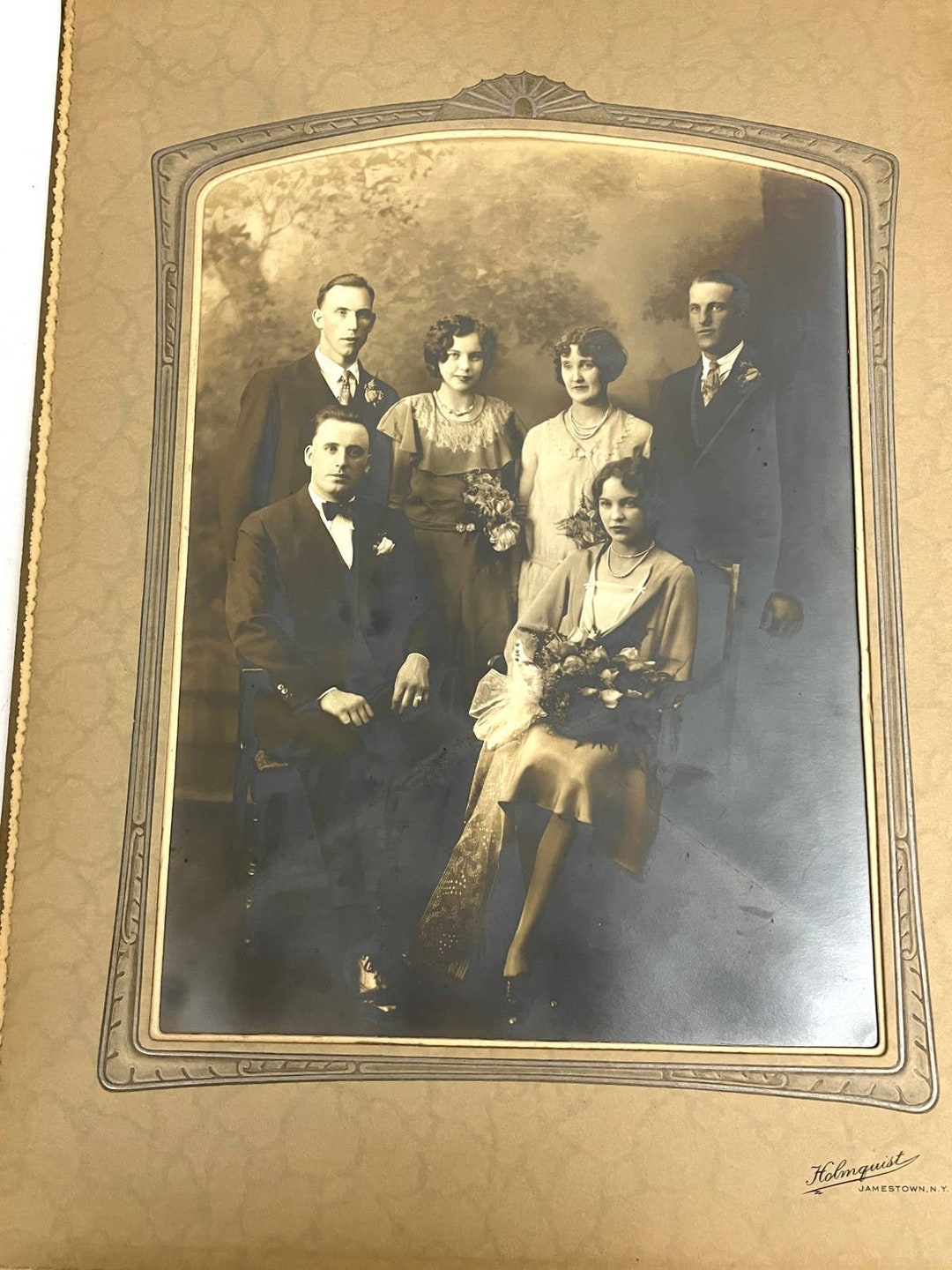 Antique Cabinet Card Family Group Photograph Holmquist Jamestown NY 13 ...