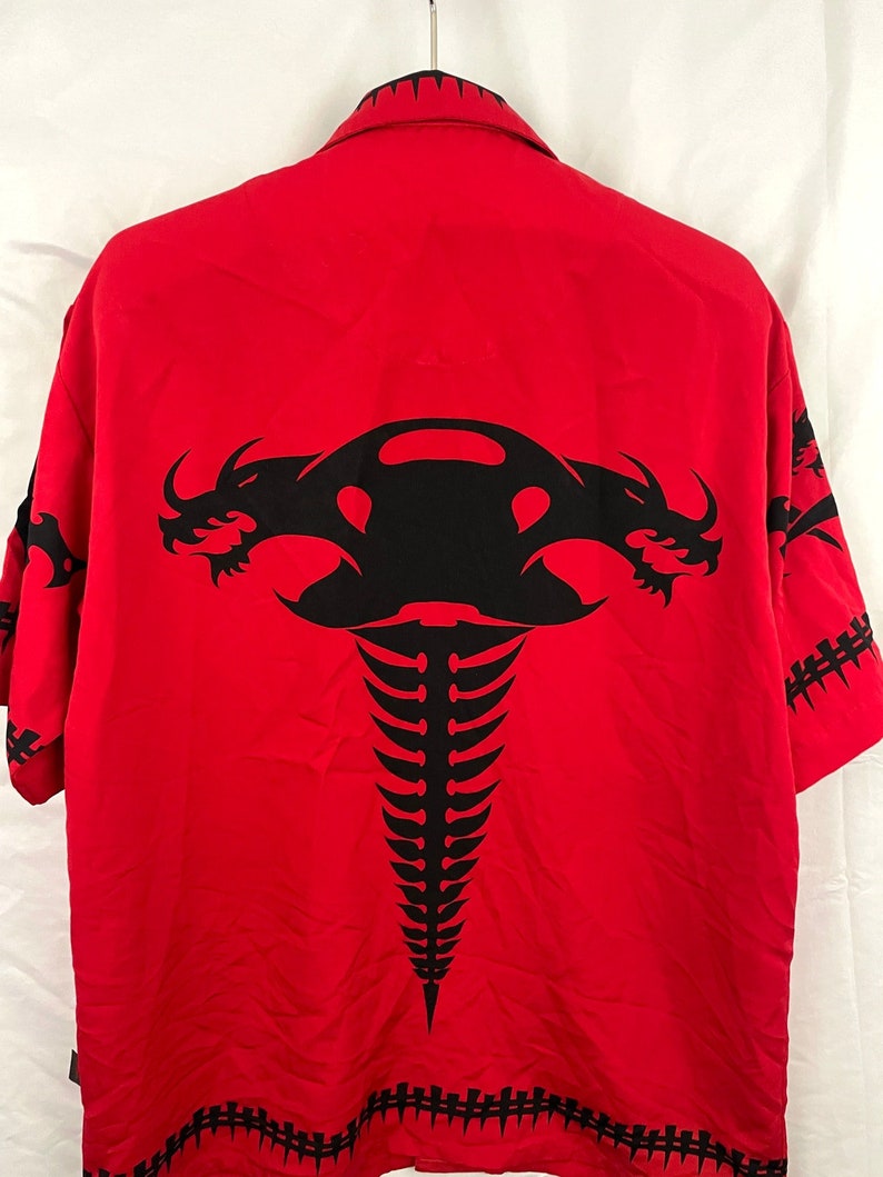 VTG Dragonfly Roadhouse Dragon Bones Button Down Shirt LARGE Single ...