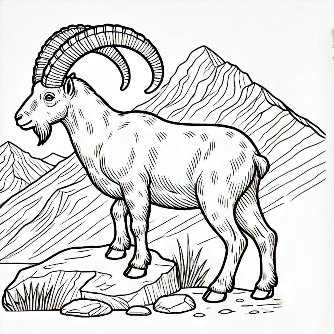 Steinbock Vorlage Zum Ausmalen Für Kinder - Etsy