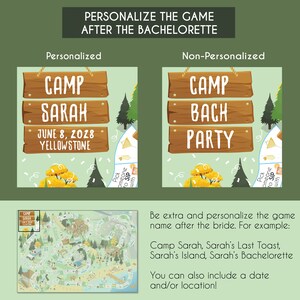 Camp Bachelorette Party Board Games, Hiking Mountain Camping Cabin Bach ...