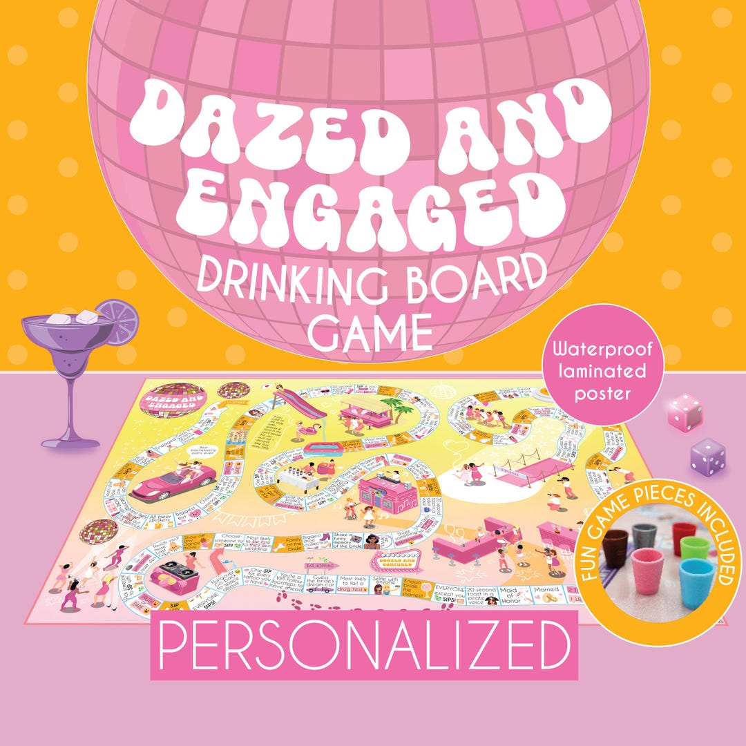 Dazed and Engaged Bachelorette Party Board Games, Last Disco, Retro ...