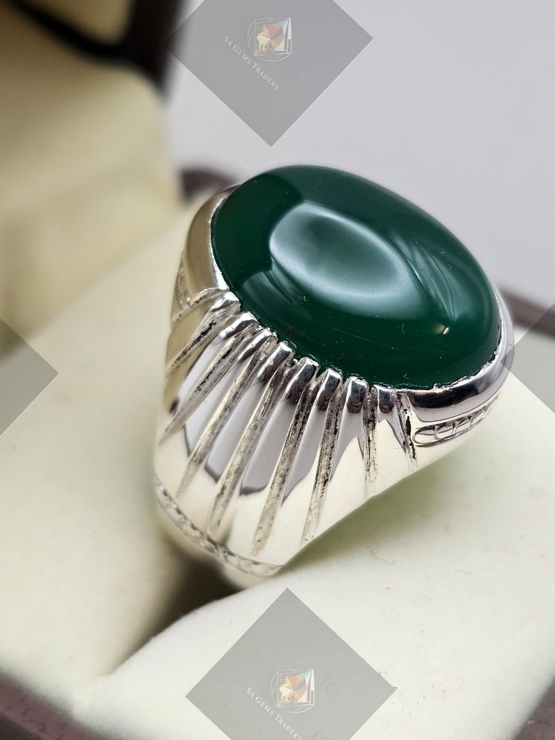 Aqeeq Ring for Men, Natural Agate Rings, 925 Sterling Silver Handmade ...