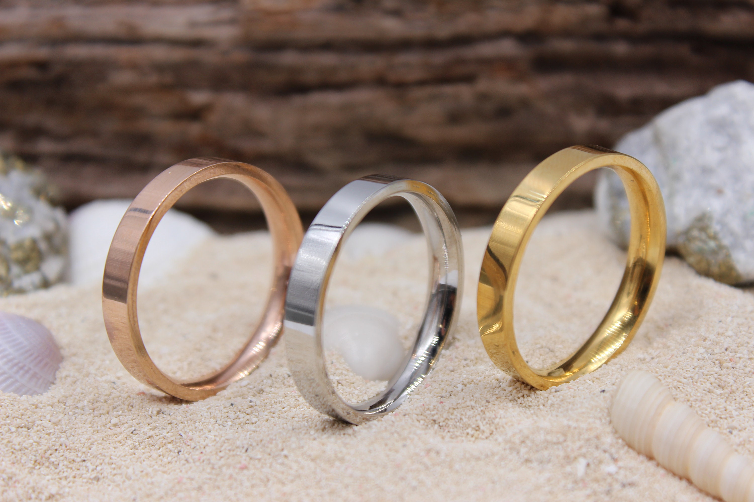 Personalized Steel Rings, 4mm Steel Rings, Laser Engraved Unisex Rings ...