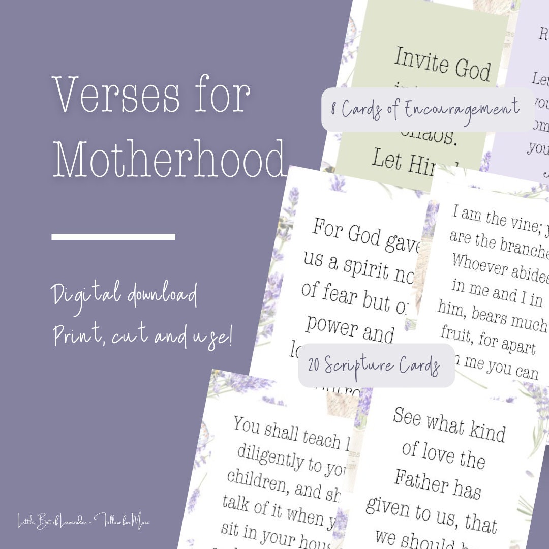 Scriptures for Moms - Scripture Cards for Motherhood - Encouragement ...