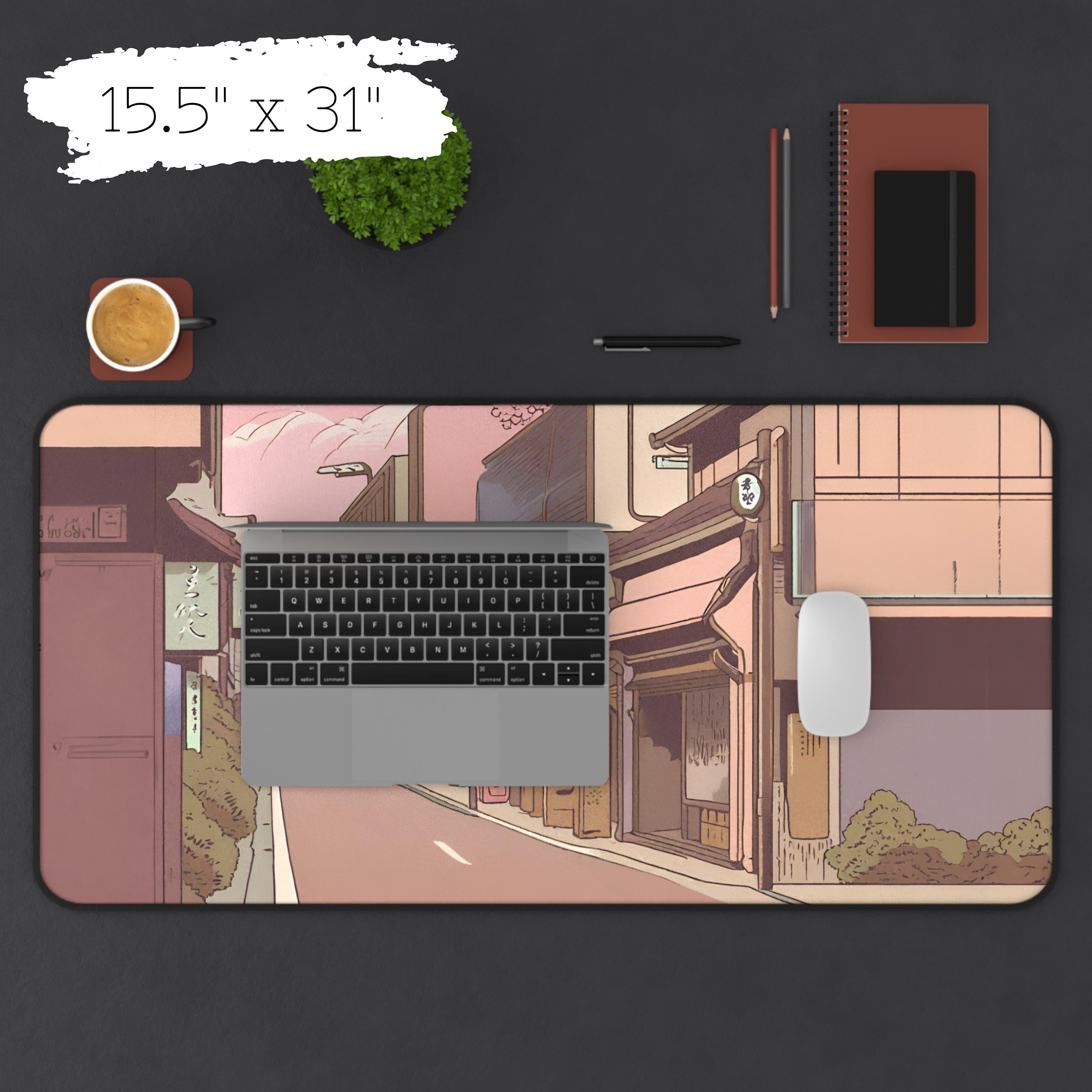 Anime Desk Mat, Pink Desk Mat, Cute Desk Mat, Japanese Desk Mat, Kawaii ...