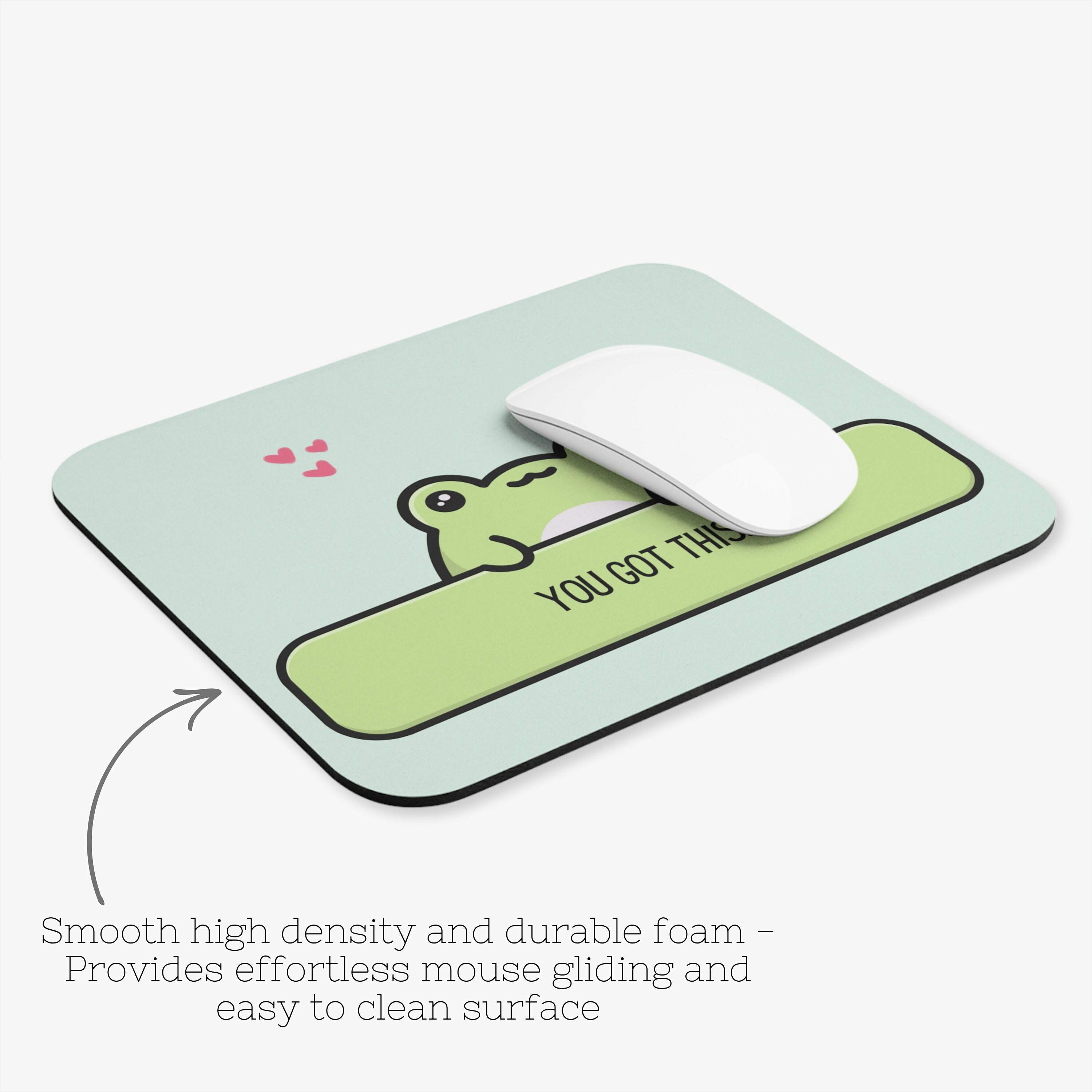 Kawaii Frog Mouse Pad, Cute Green Mouse Pad, You Got This, Small ...