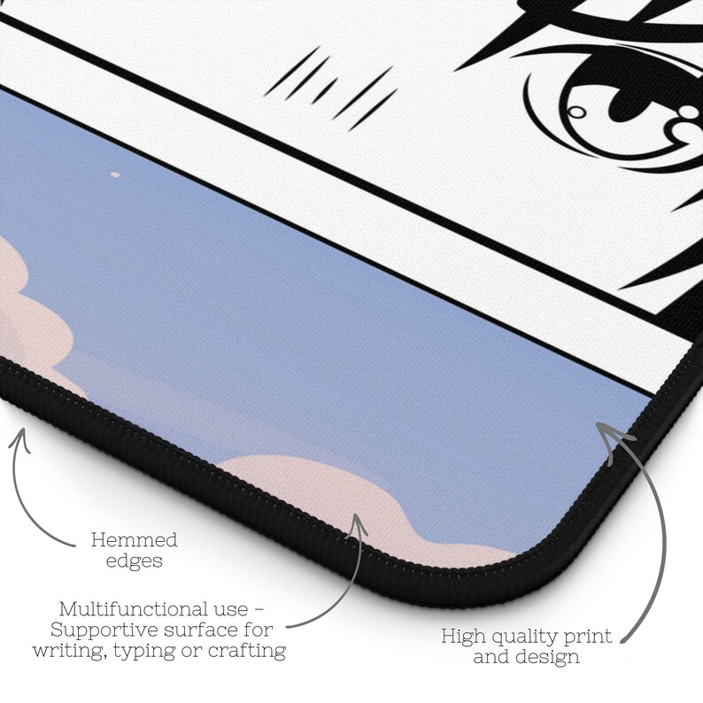 Anime Desk Mat, Cute Anime Girl Comic Design, Japanese Aesthetic Large ...