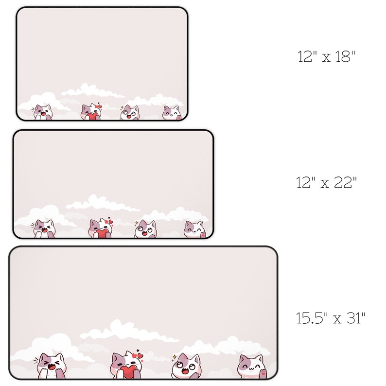 Cute Cat Desk Mat, Kawaii Deskpad, Mouse Pad Large, Cute Pink Desk ...