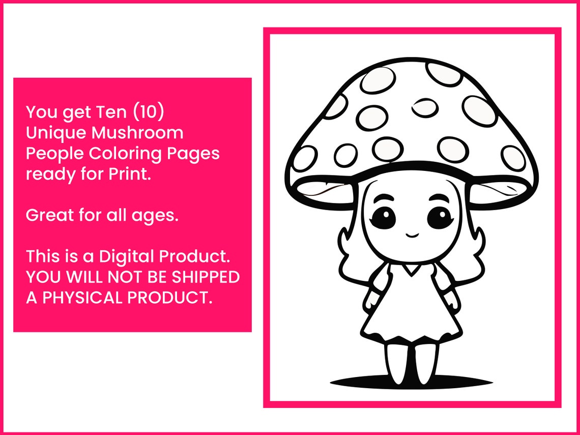 Whimsical Mushroom People Coloring Pages - Perfect for Kids and Adults ...