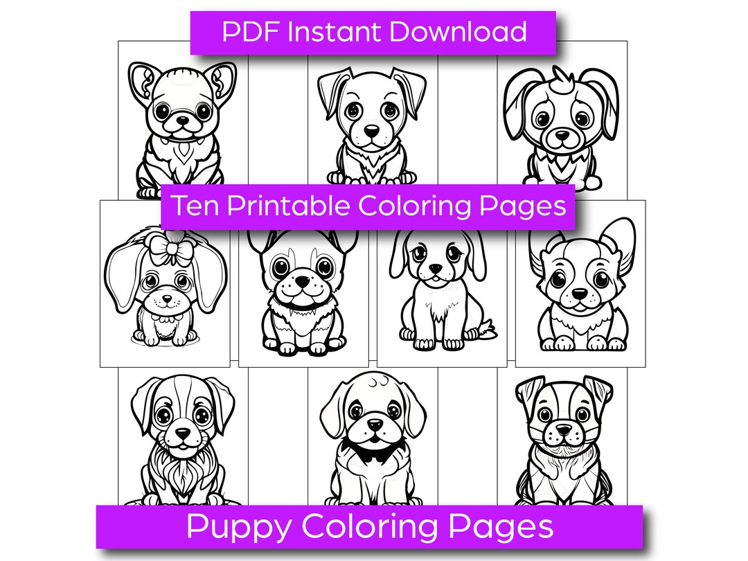 Adorable Puppy Coloring Pages - Perfect for Kids and Adults Alike. 10 ...