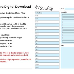 Editable Blank Daily Planner PDF Pages. Printable, Fillable Pages for ...