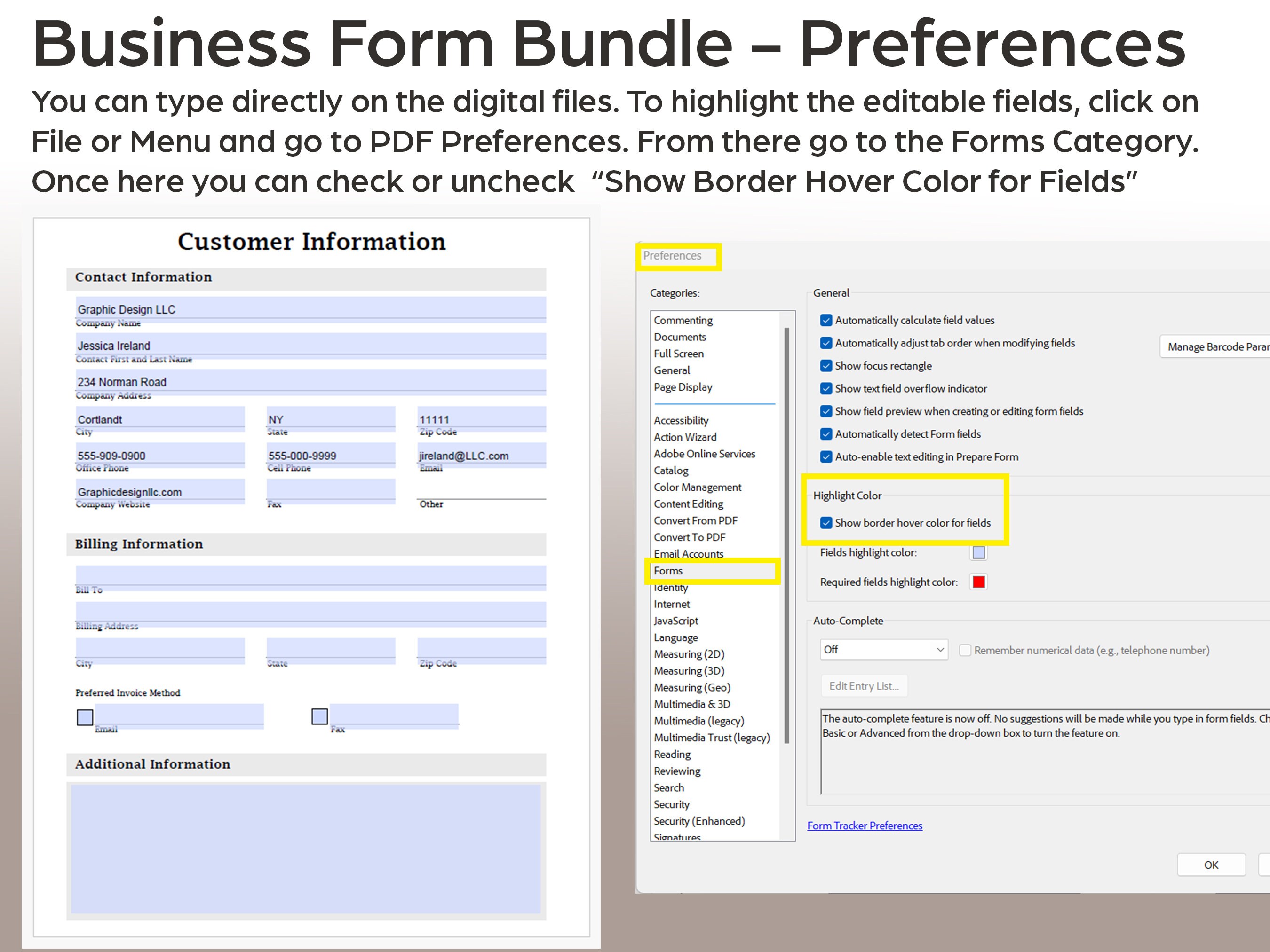 Essential Business Forms Bundle - 10 Instant Download Office Form Pdfs ...