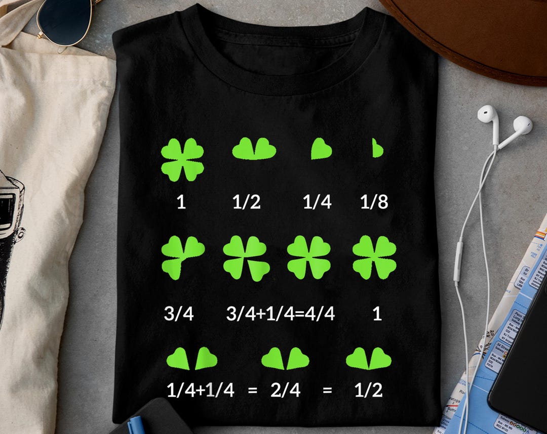 Math Fraction Four Leaf Clover Teacher St Patrick's Day Png, Happy St ...