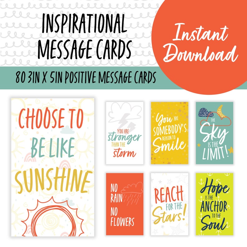 80 Affirmation Cards. Printable Affirmation Cards, Digital Download ...