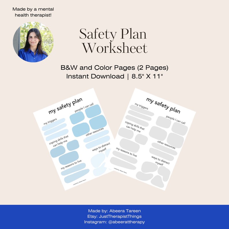 Safety Plan Worksheet - Etsy