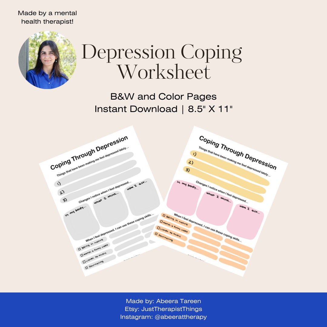 Coping Through Depression Worksheet - Etsy