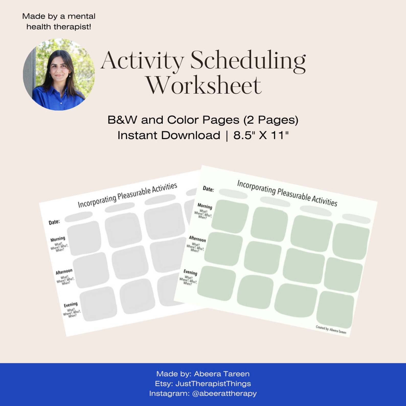 Activity Scheduling Worksheet - Etsy